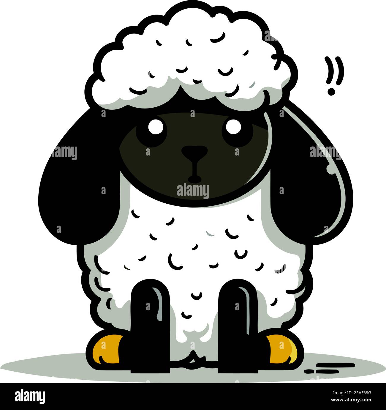 Cute Sheep Cartoon Mascot Character Vector Illustration Design Stock ...