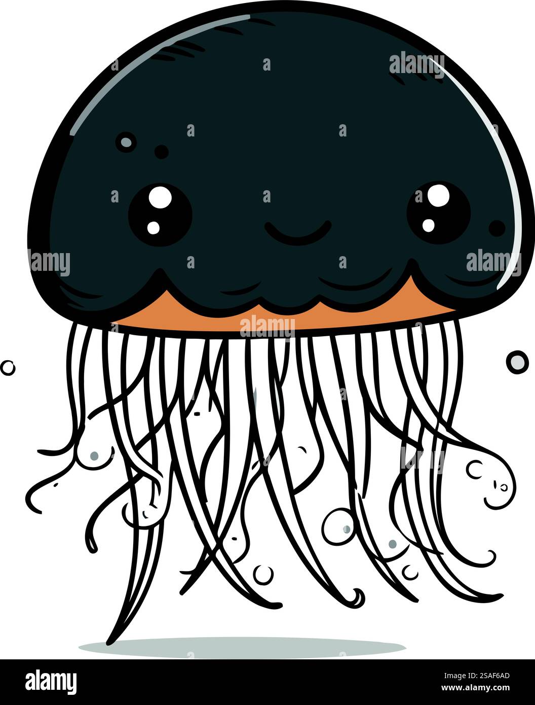 Cute Jellyfish Cartoon Mascot Character Vector Illustration Stock ...