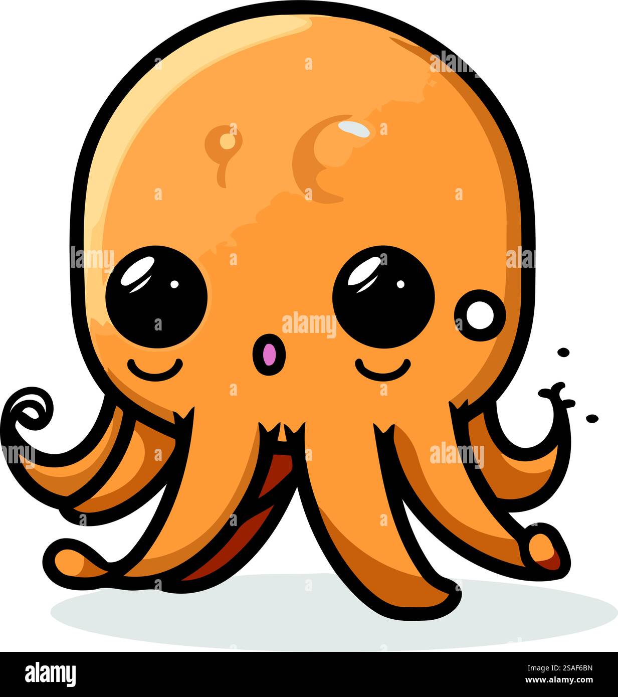 Cute octopus character isolated on white background. Vector ...