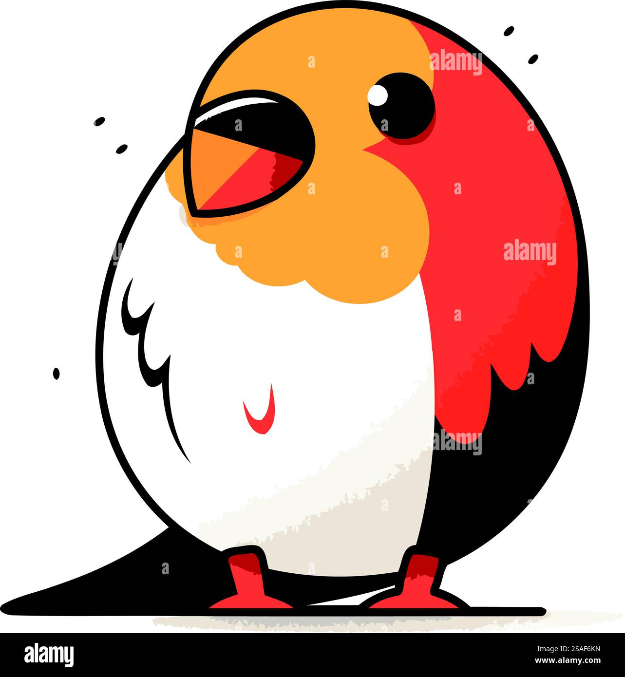 Illustration of cute cartoon christmas robin. Vector illustration Stock ...