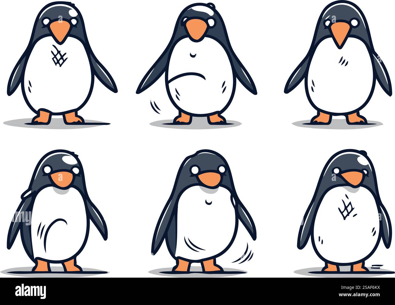 Set of penguins. Vector illustration isolated on white background ...