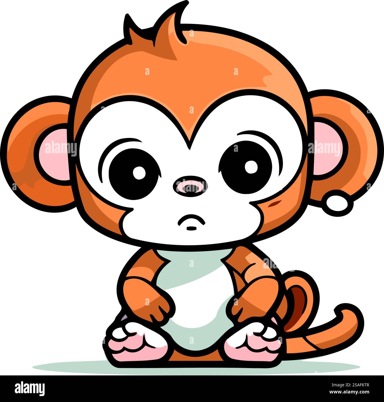 Cute little monkey cartoon vector illustration. Cute little monkey ...