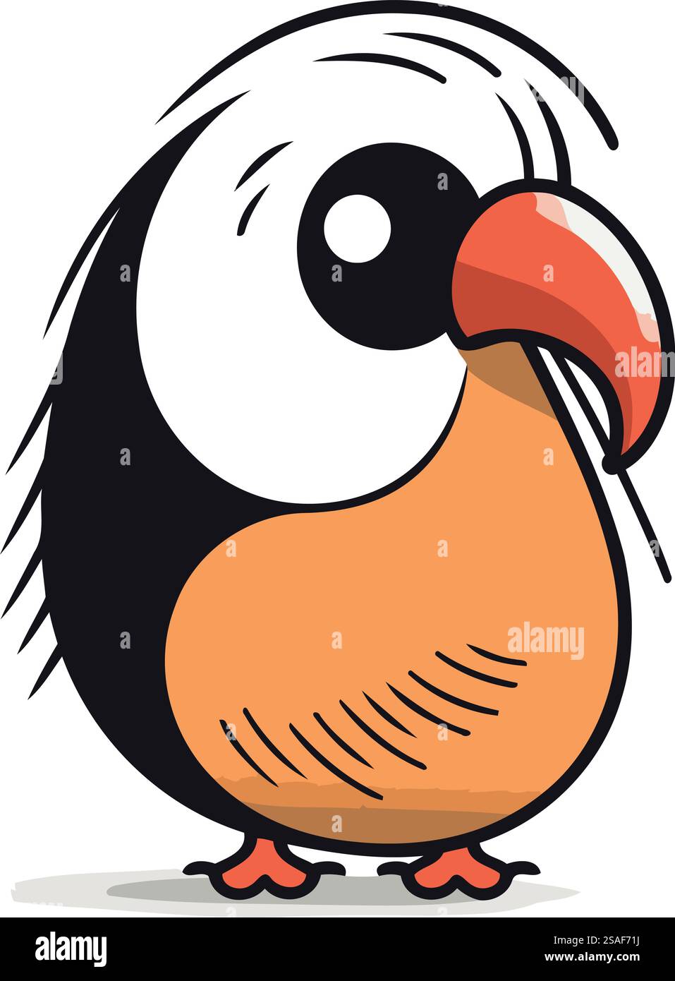 Cute cartoon parrot isolated on white background. Vector illustration ...