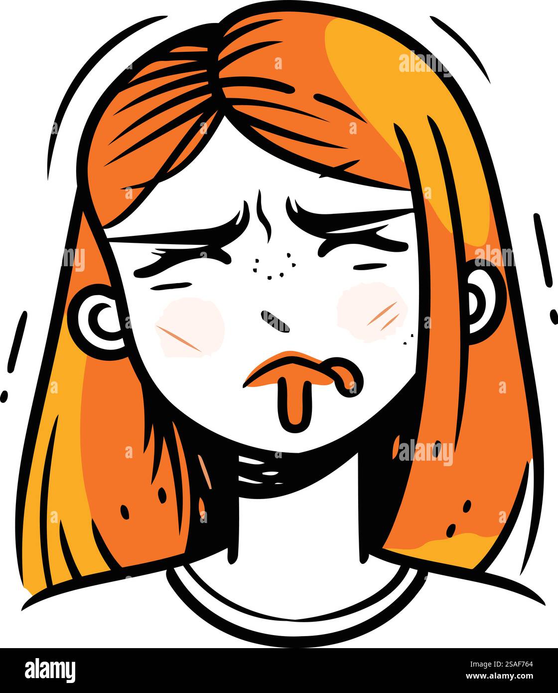 Illustration of a young woman crying. Vector illustration on white ...
