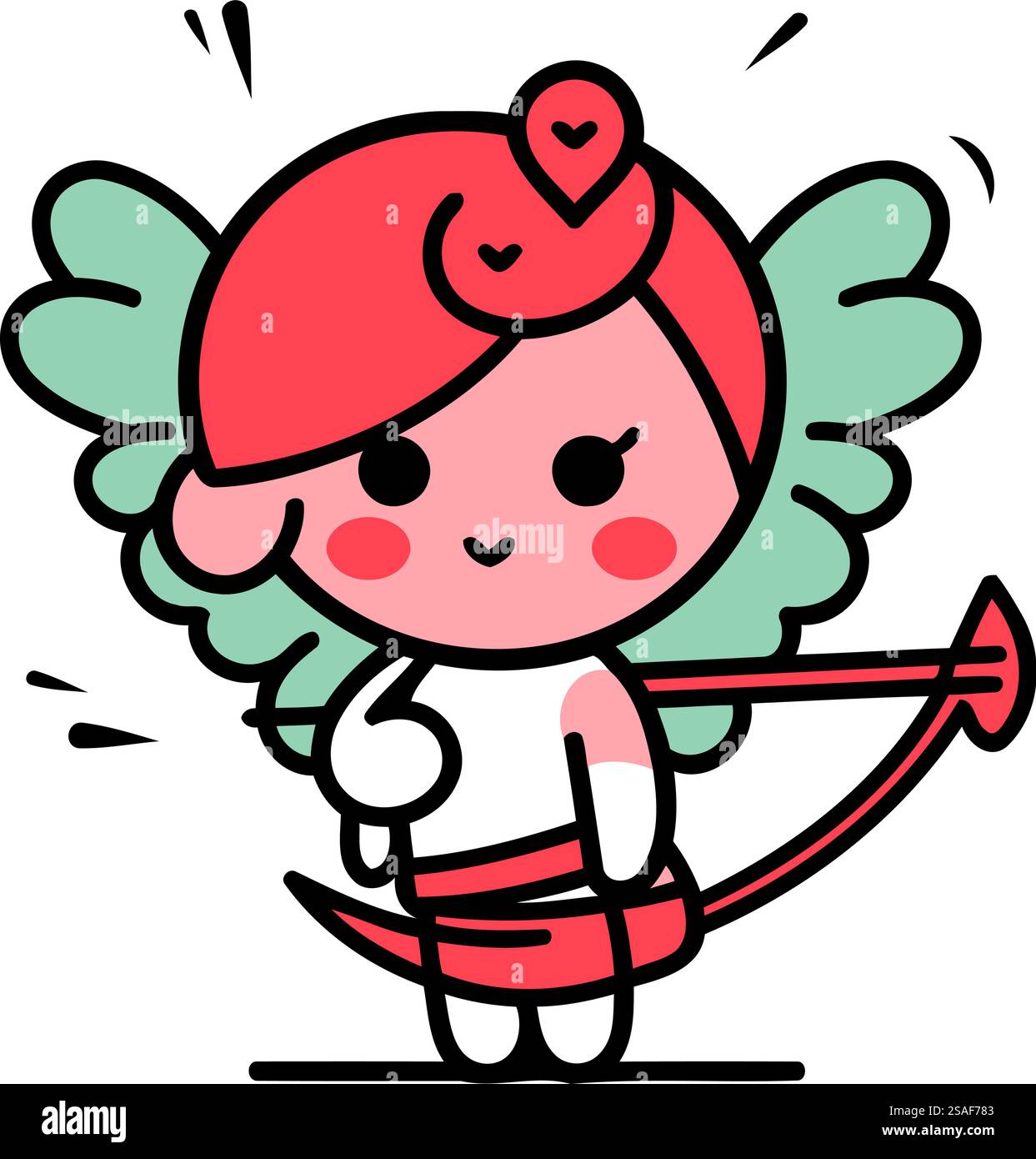 Cute cupid with a bow and arrow. Vector illustration Stock Vector Image & Art - Alamy