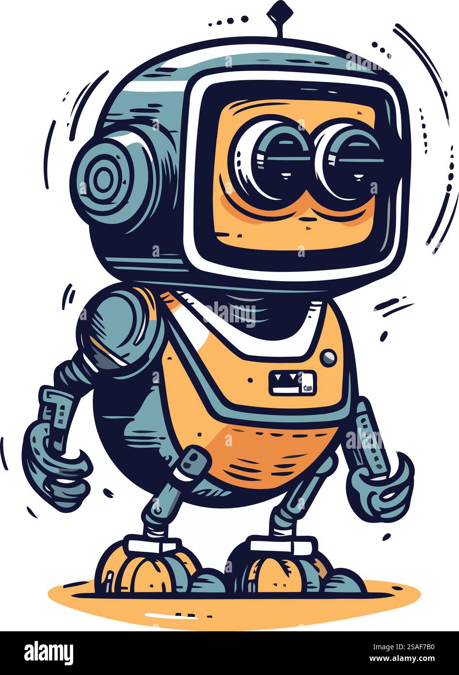 Cartoon robot. Vector illustration of a cartoon robot. Robot vector character Stock Vector Image ...