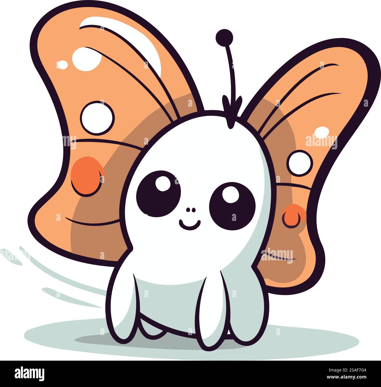 Butterfly cartoon character. Cute vector illustration isolated on white ...