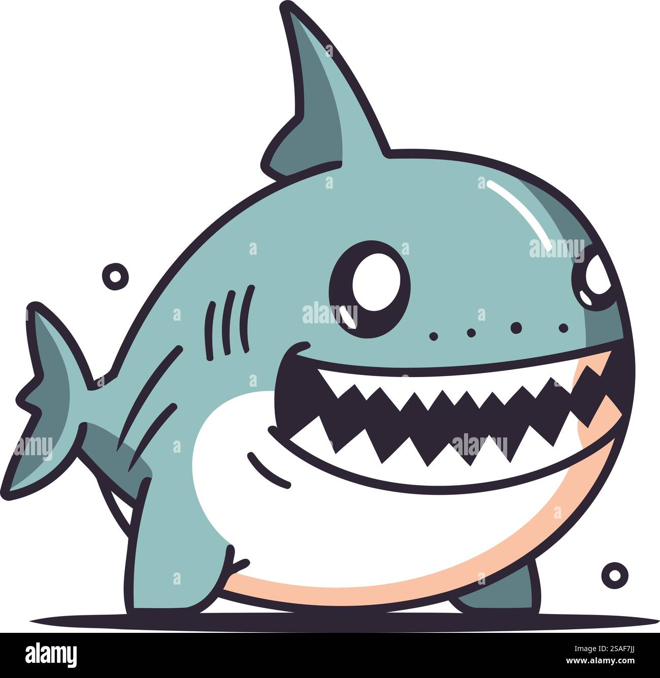 Cartoon shark vector illustration. Funny shark cartoon character ...