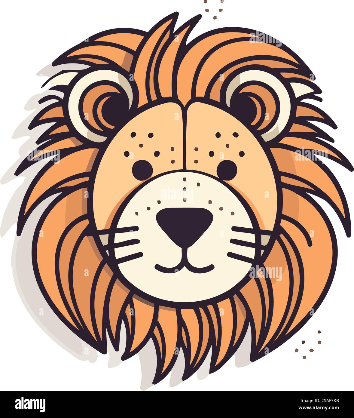Cute lion head. Vector illustration in doodle style Stock Vector Image ...