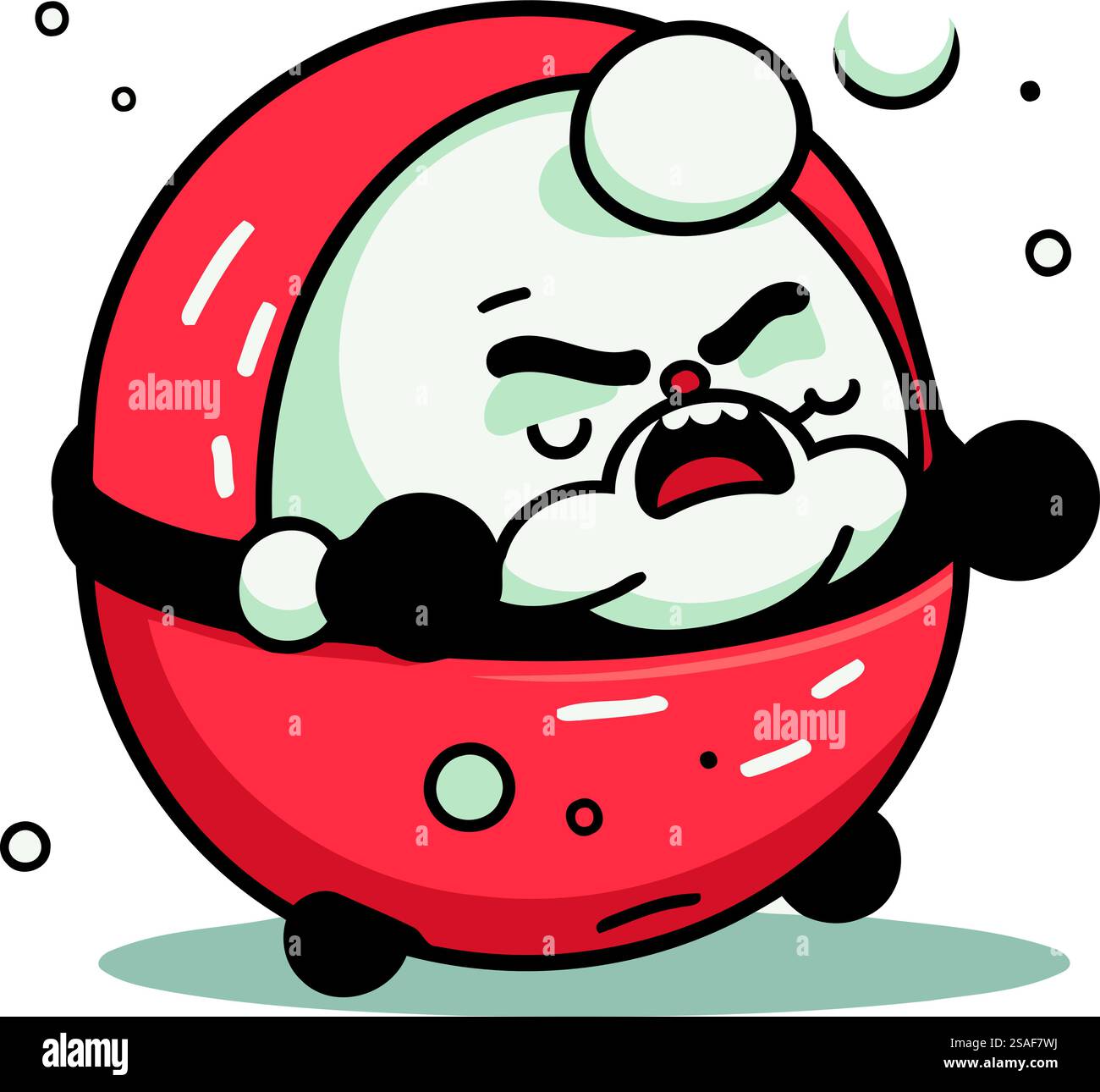 Crying Crying Cartoon Santa Claus Character. Vector Illustration Stock ...