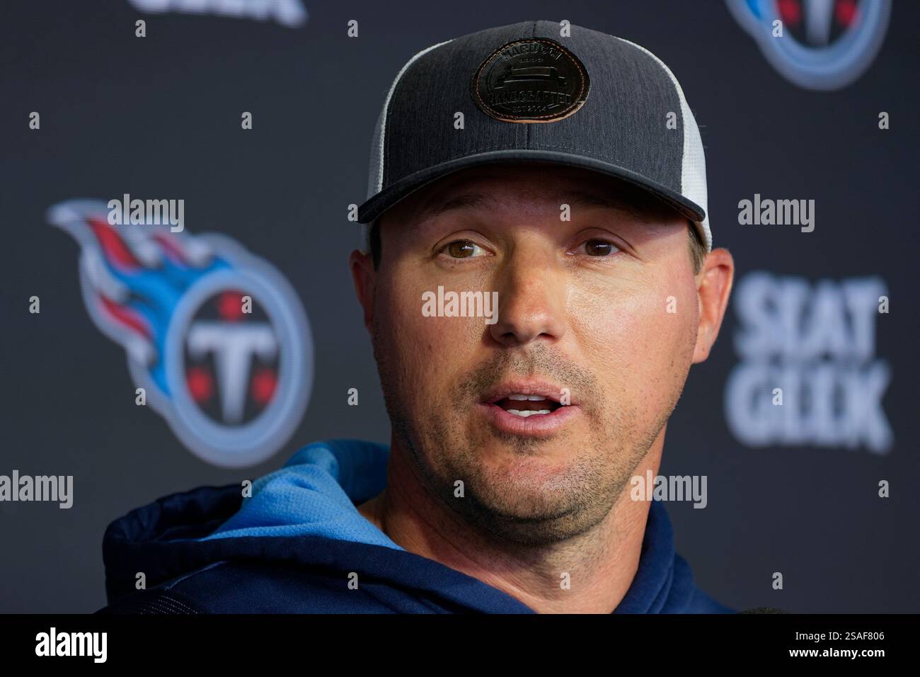 FILE - Tennessee Titans special teams coach Craig Aukerman responds to ...