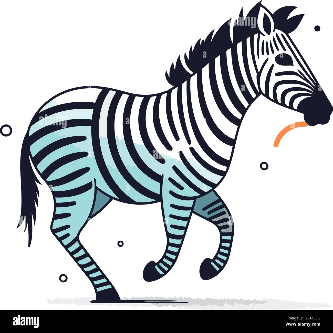 Zebra vector illustration. Hand drawn zebra on white background Stock ...