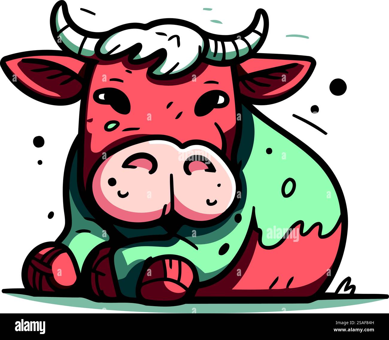 Cute bull. Vector illustration in cartoon style. Isolated on white ...