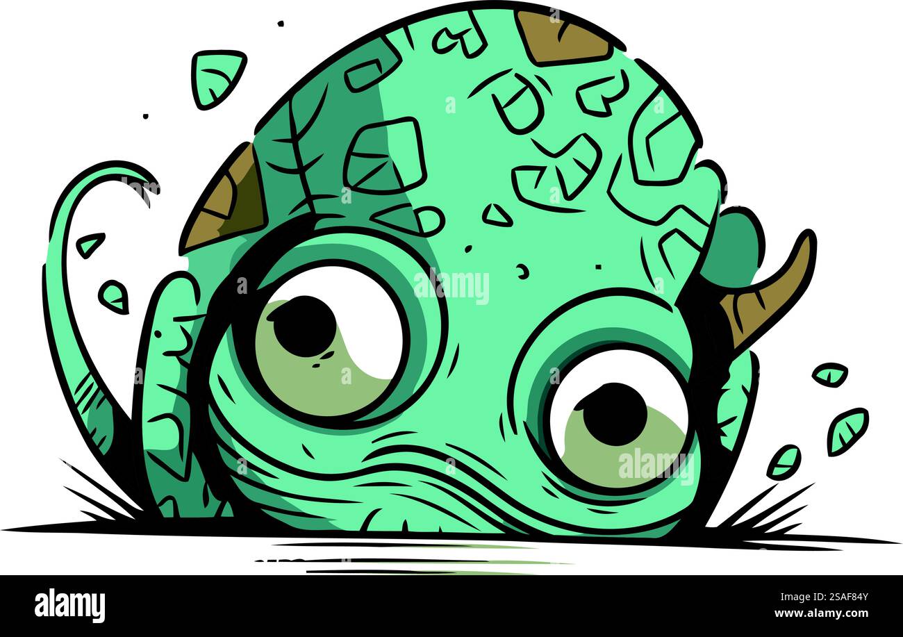 Funny monster. Vector illustration of a monster in cartoon style Stock ...