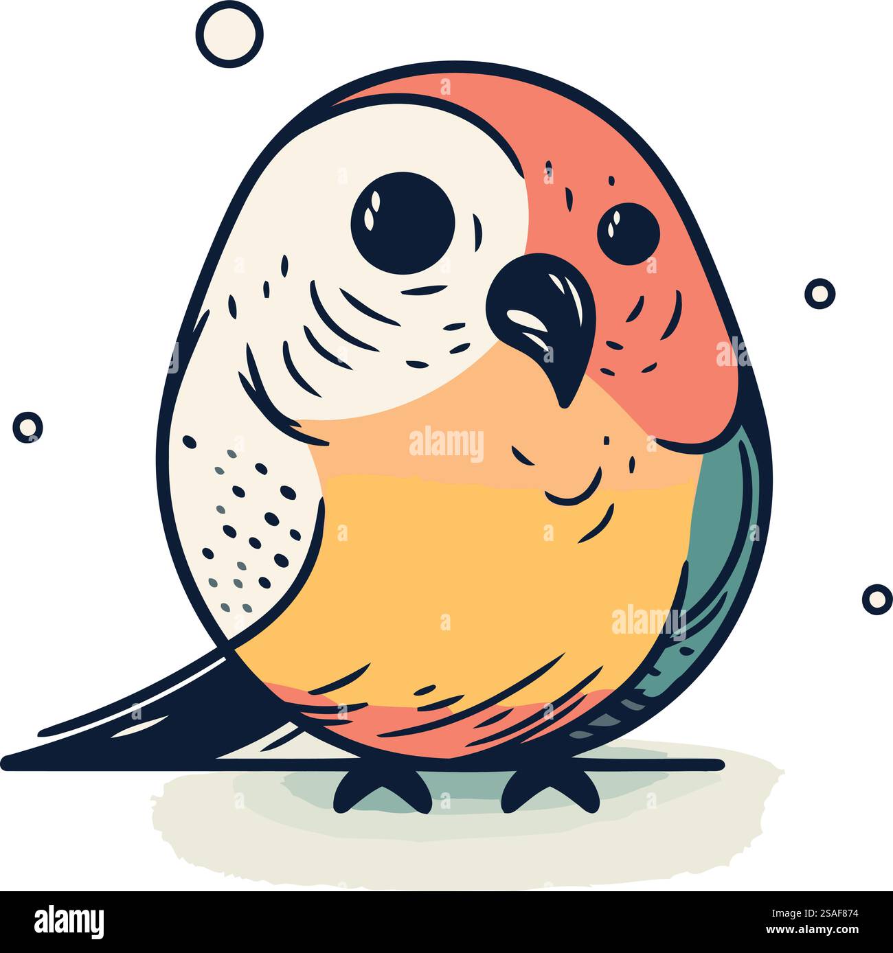 Vector illustration of a cute little parrot isolated on white ...