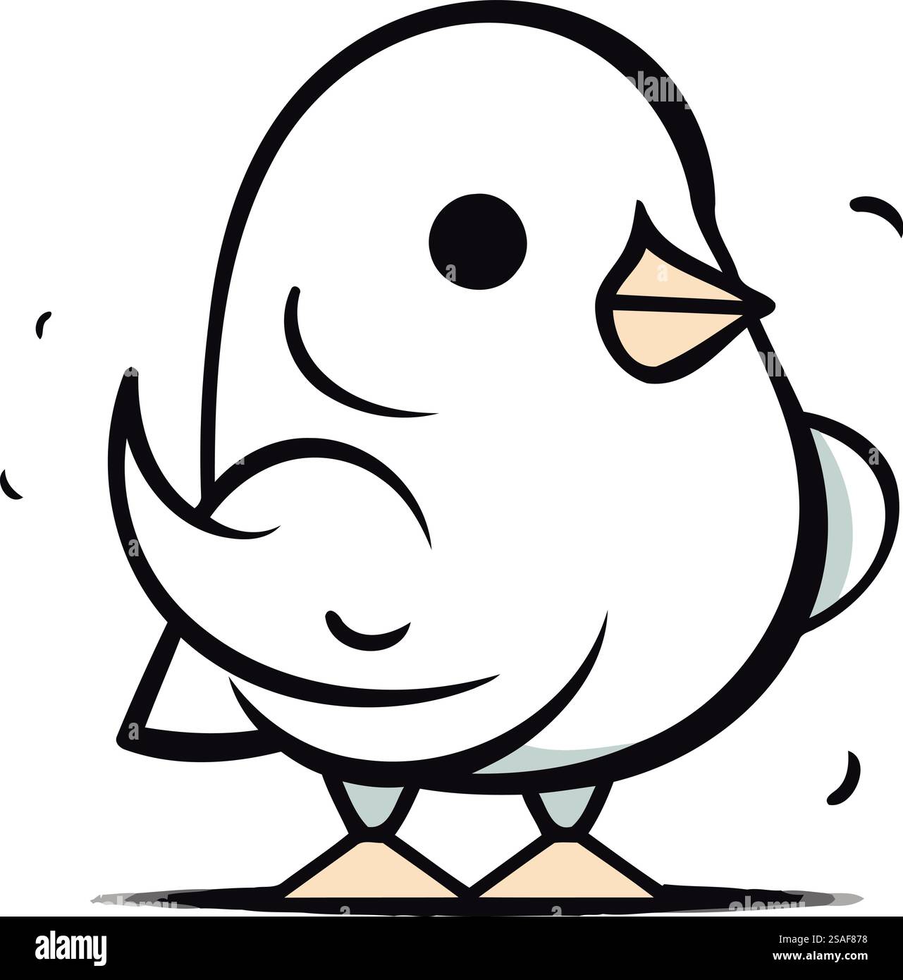 Vector Illustration of a Cute Bird Cartoon Character with Tongue Out ...