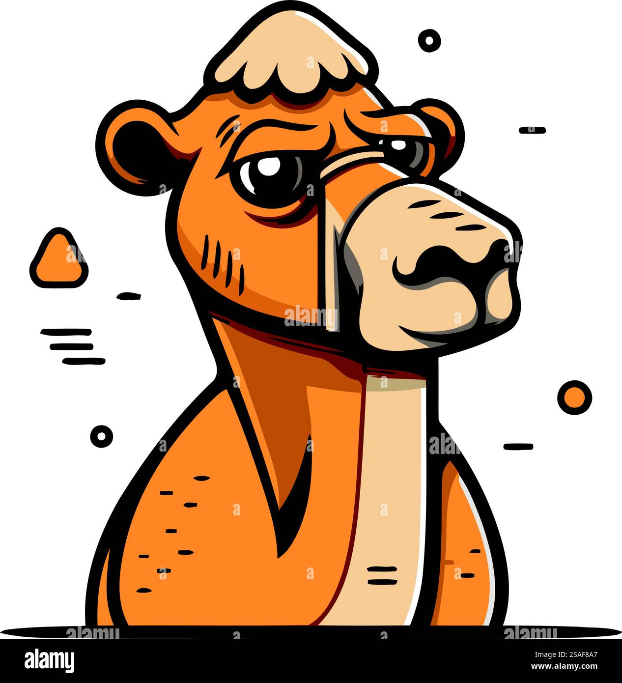 Camel vector illustration. Isolated on white background. Cartoon style ...