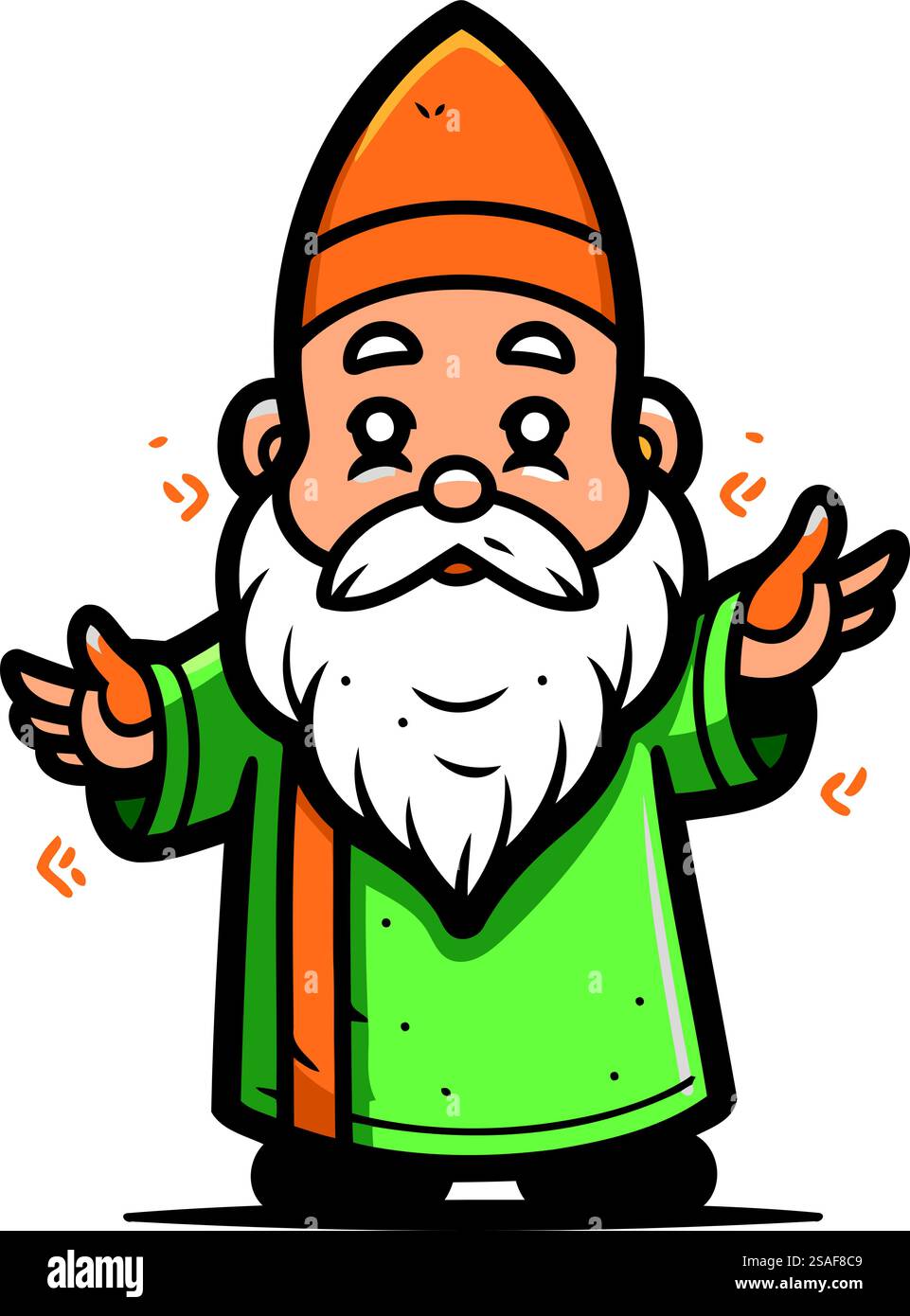Cartoon vector illustration of a bearded man in the traditional clothes ...