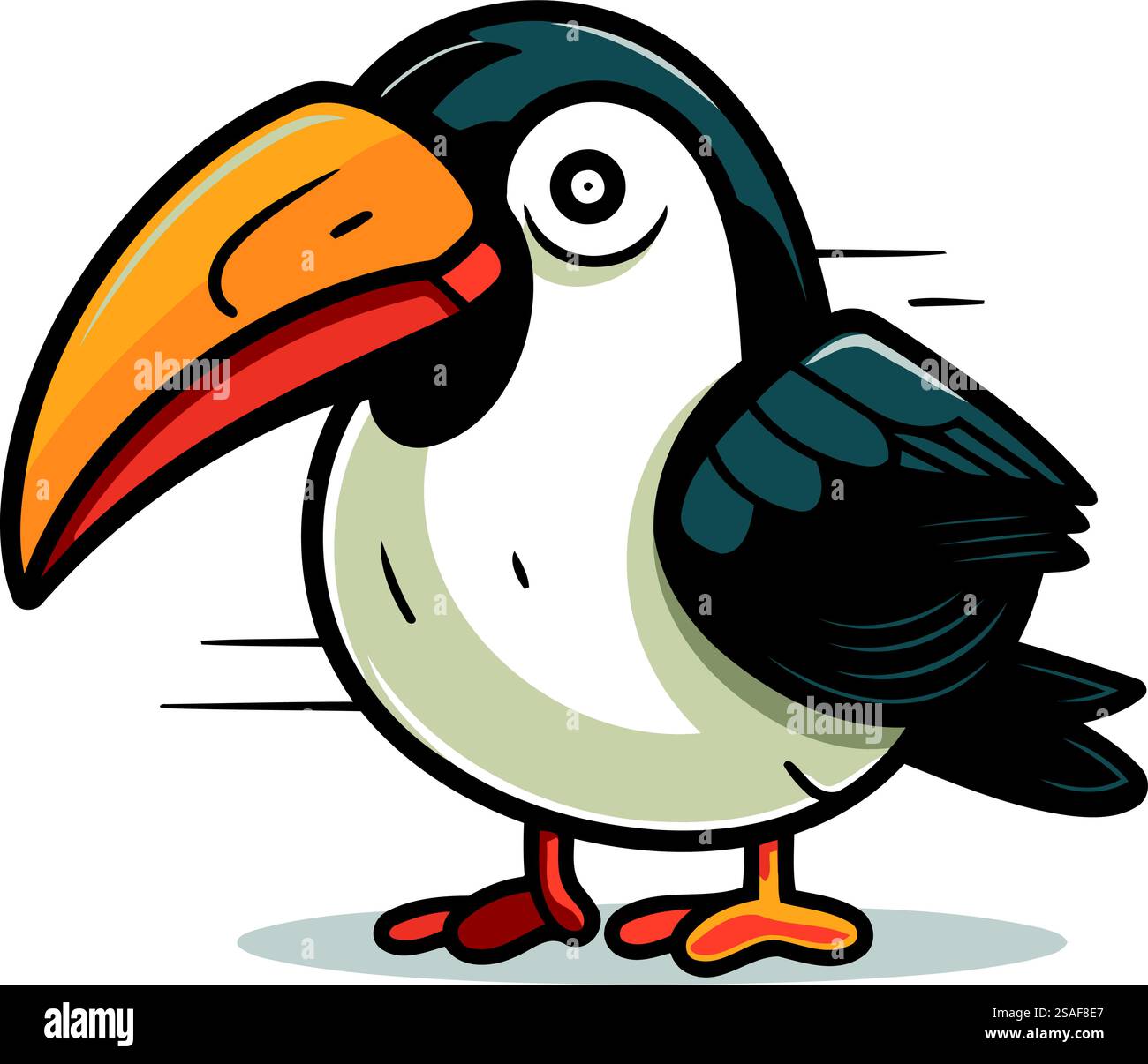 Toucan bird cartoon character vector illustration. Cute cartoon toucan ...