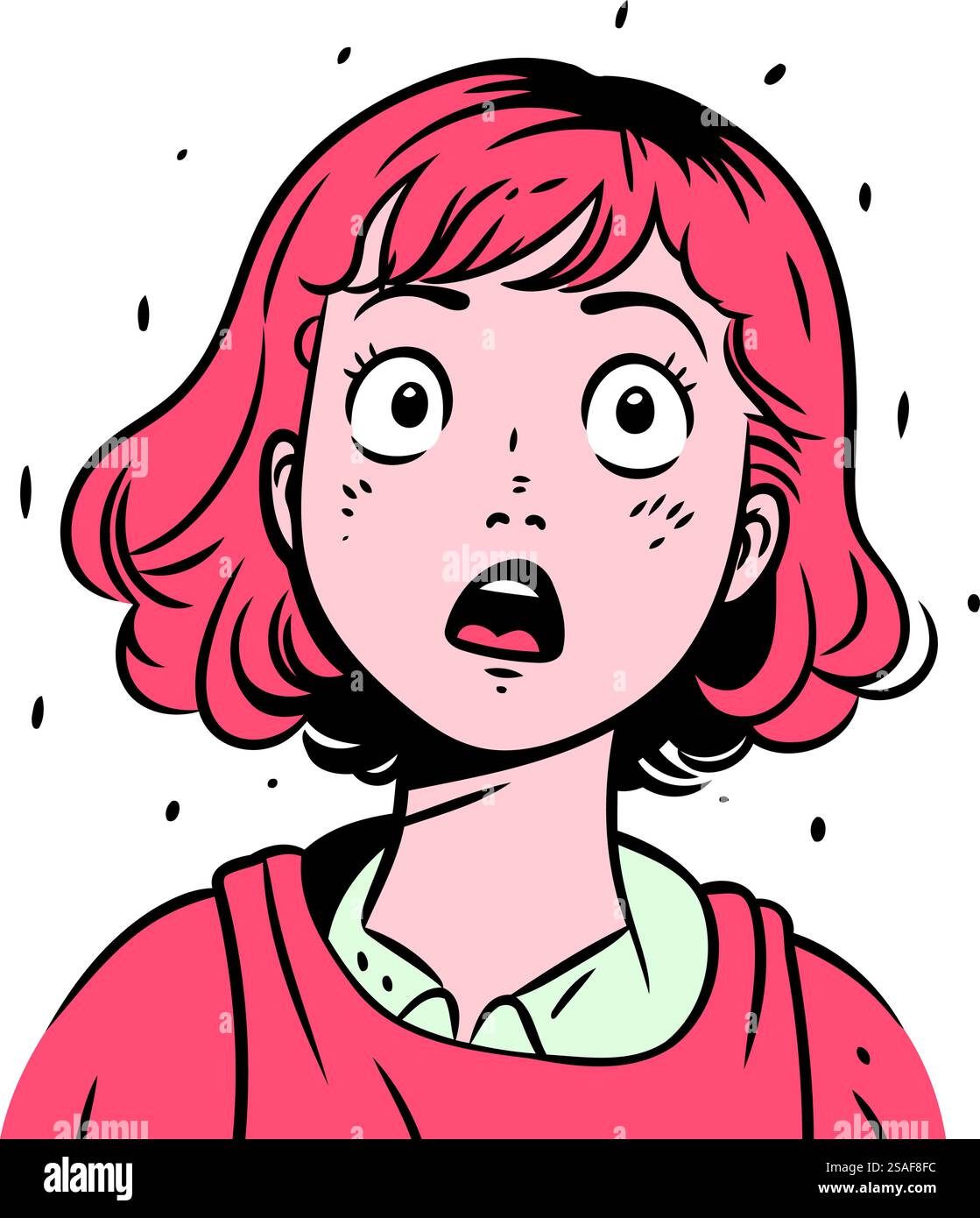 Surprised woman. Vector illustration in pop art comic style Stock ...