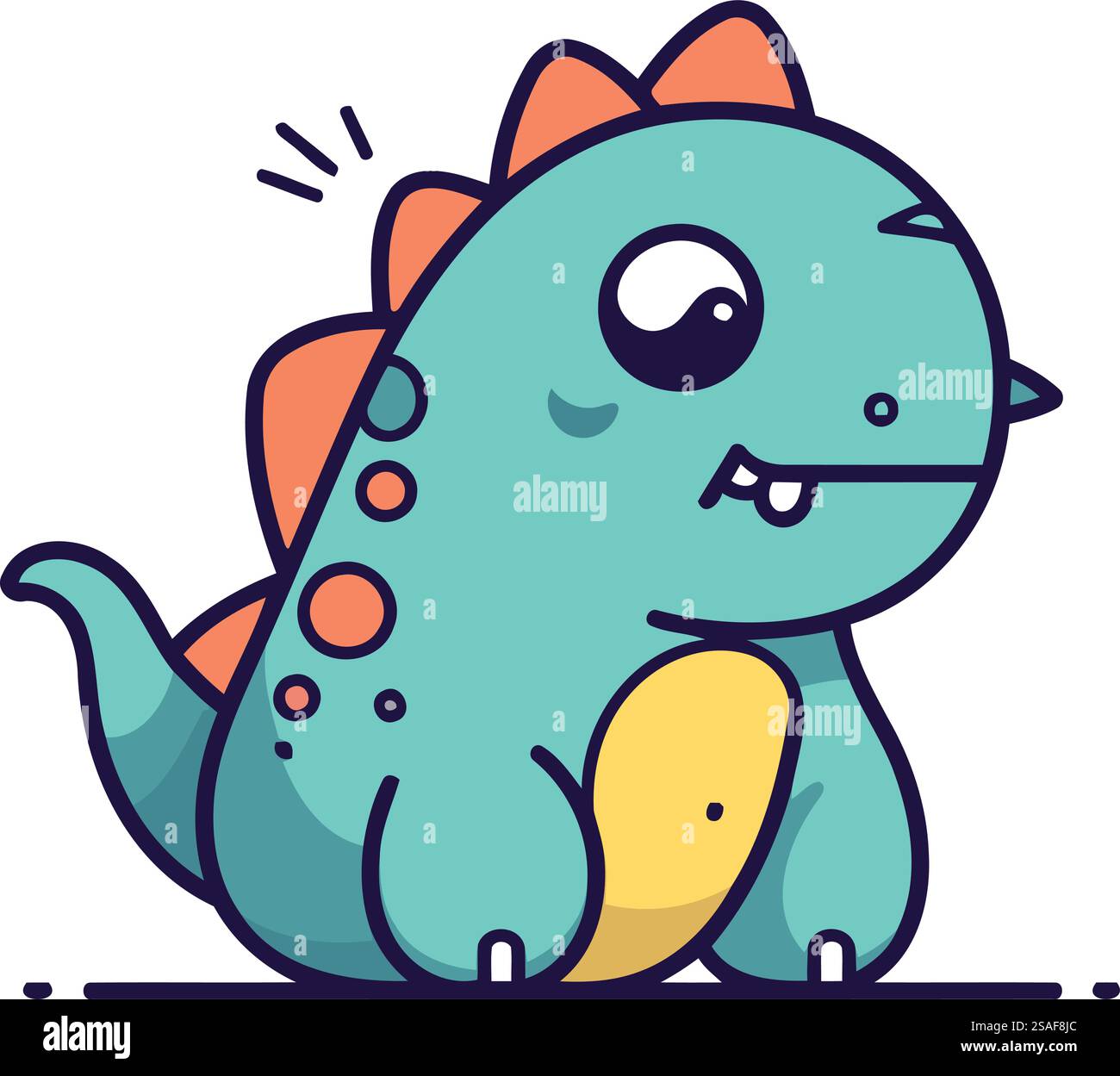 Cute cartoon stegosaurus. Colorful flat vector illustration Stock ...