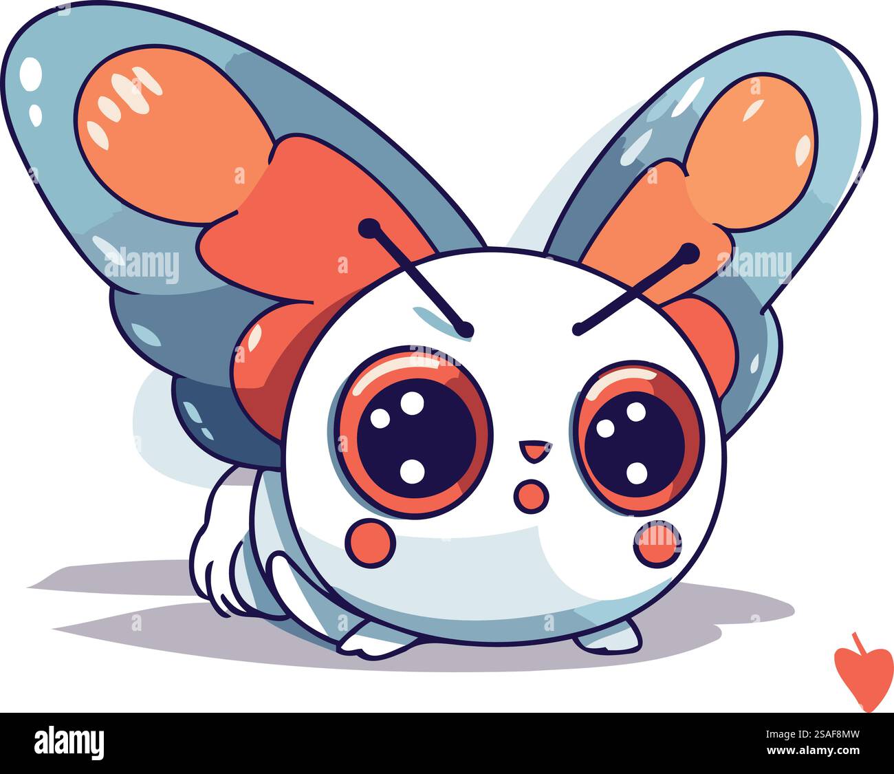 Cute cartoon butterfly. Vector illustration isolated on a white ...