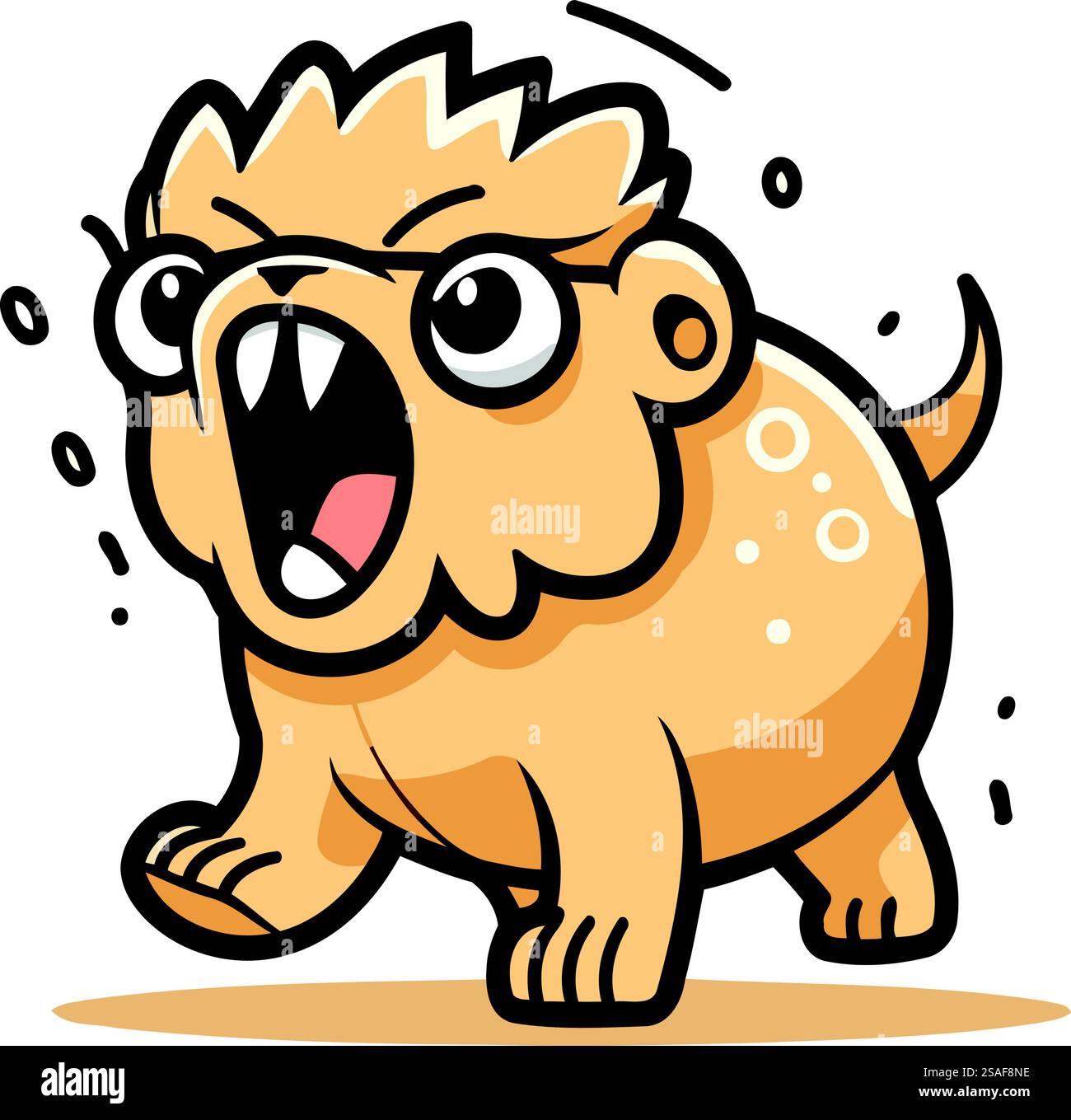 Cartoon Illustration of Cute Little Puppy Running and Screaming Stock ...