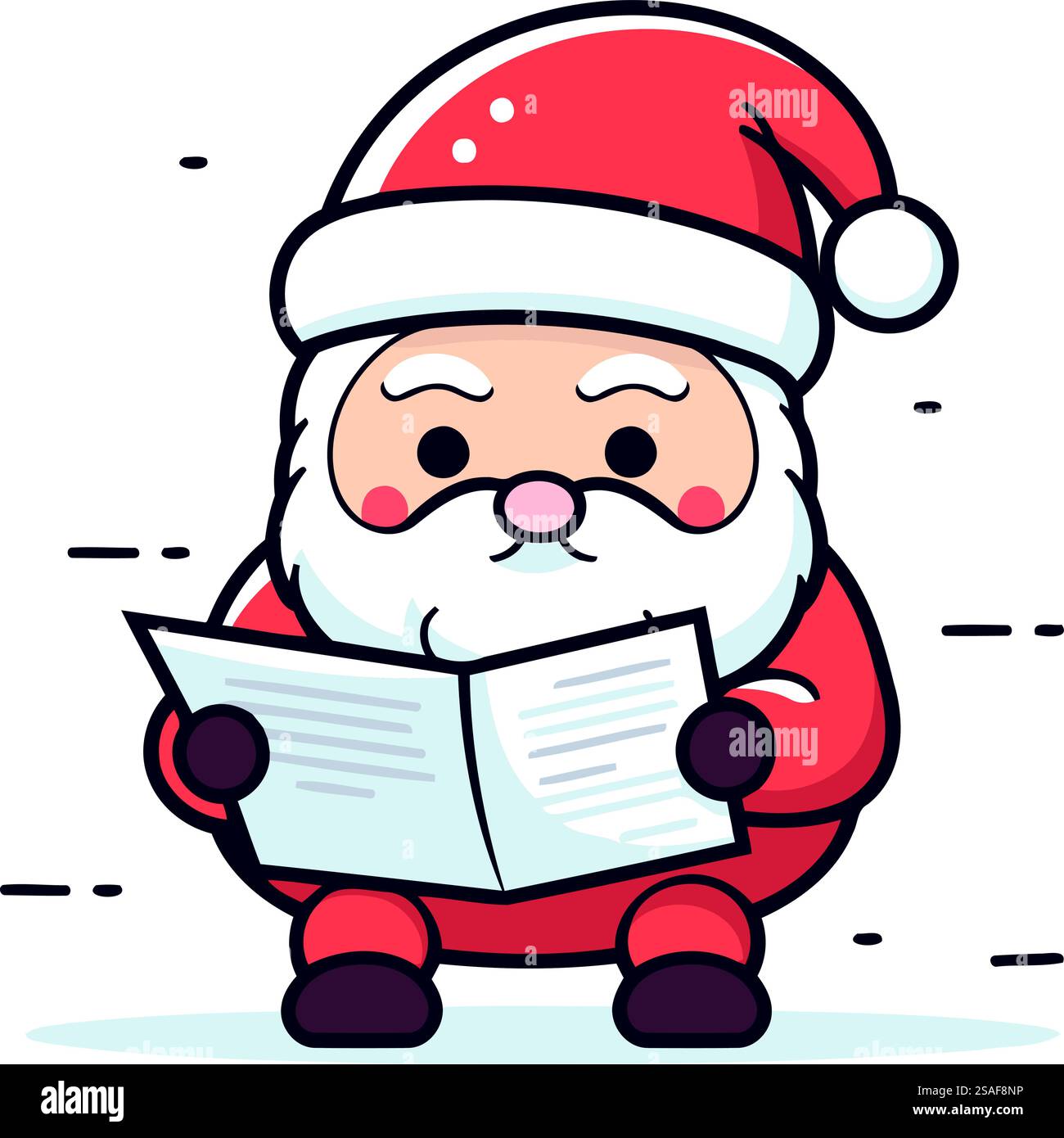 Santa Claus reading a newspaper. Christmas and New Year vector illustration Stock Vector Image ...