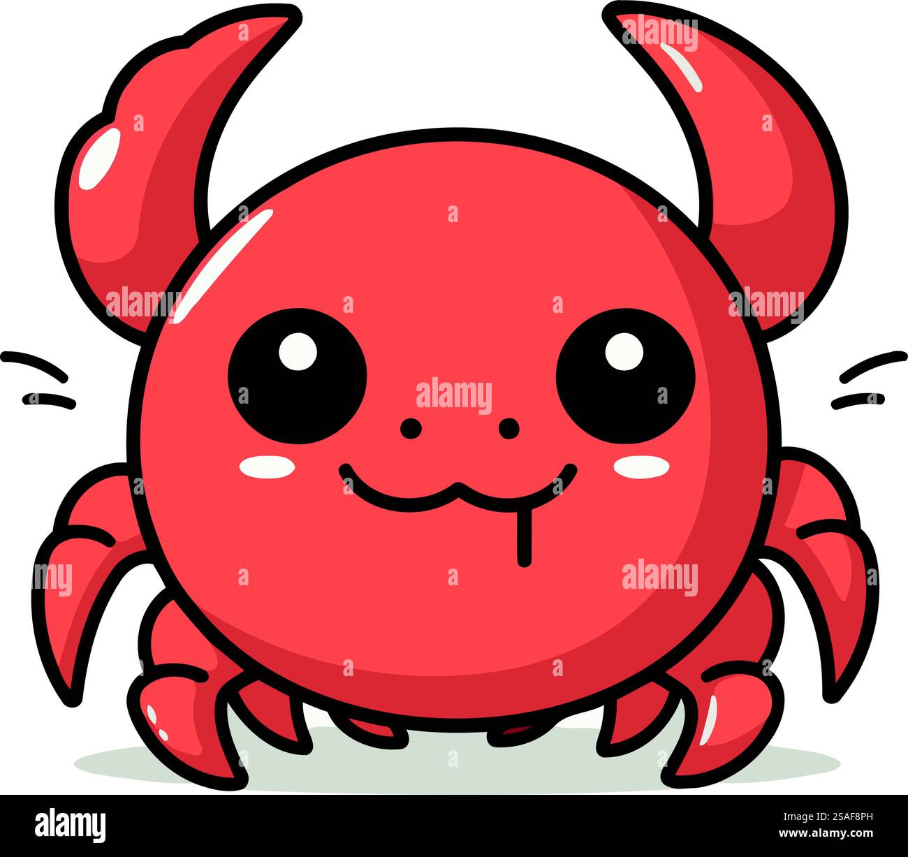 Crab Cartoon Character Vector Illustration. Cute Smiling Crab Character ...