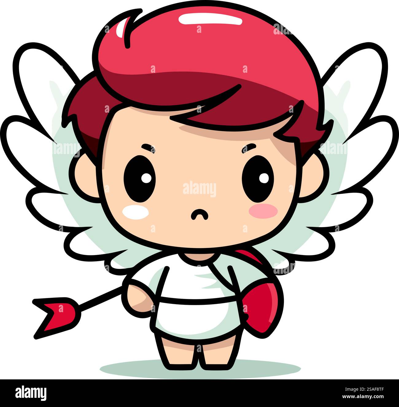 Cute Cupid Angel Cartoon Mascot Character Vector Illustration Stock ...