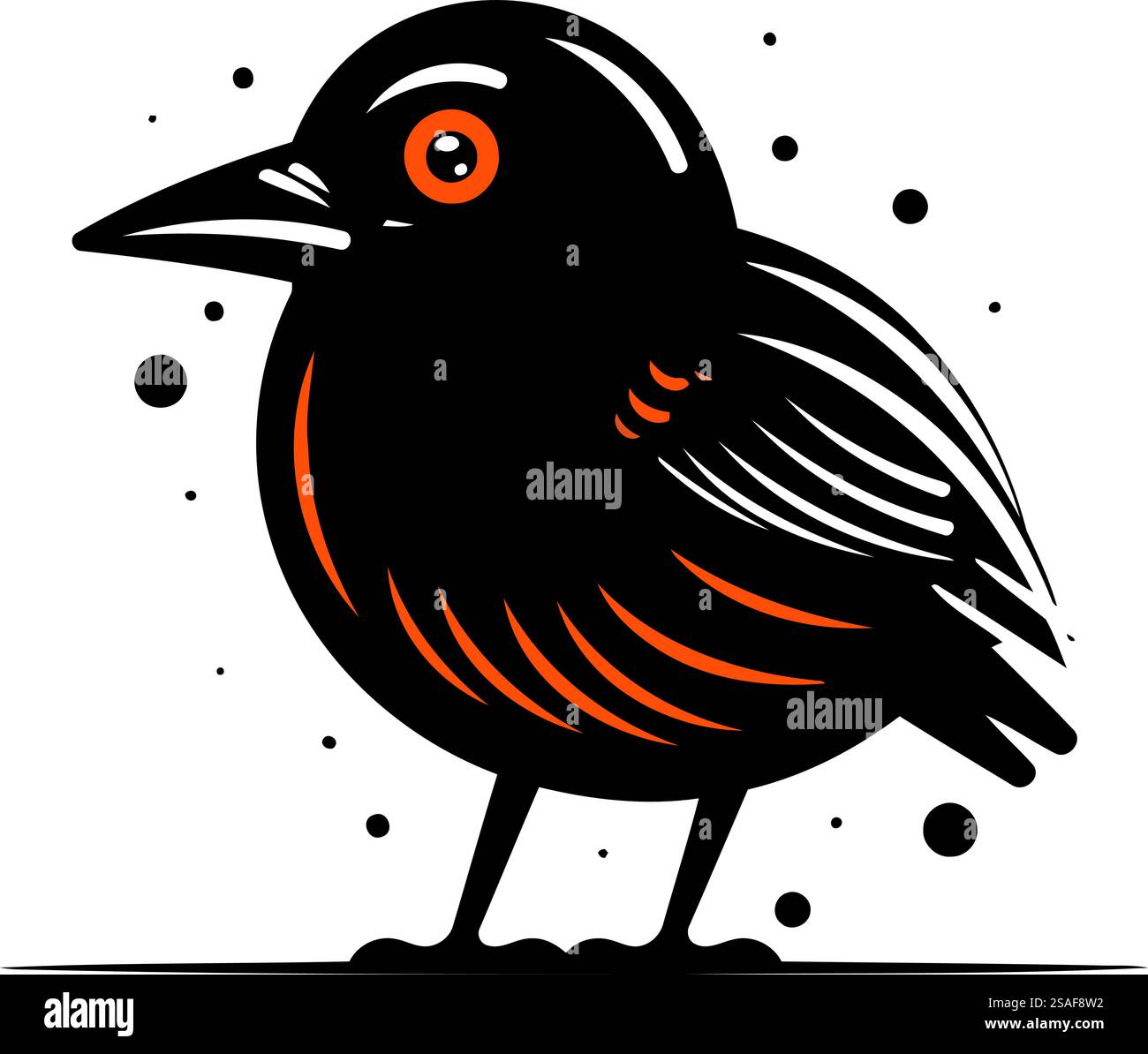 Vector illustration in a flat style isolated on black white Cut Out ...