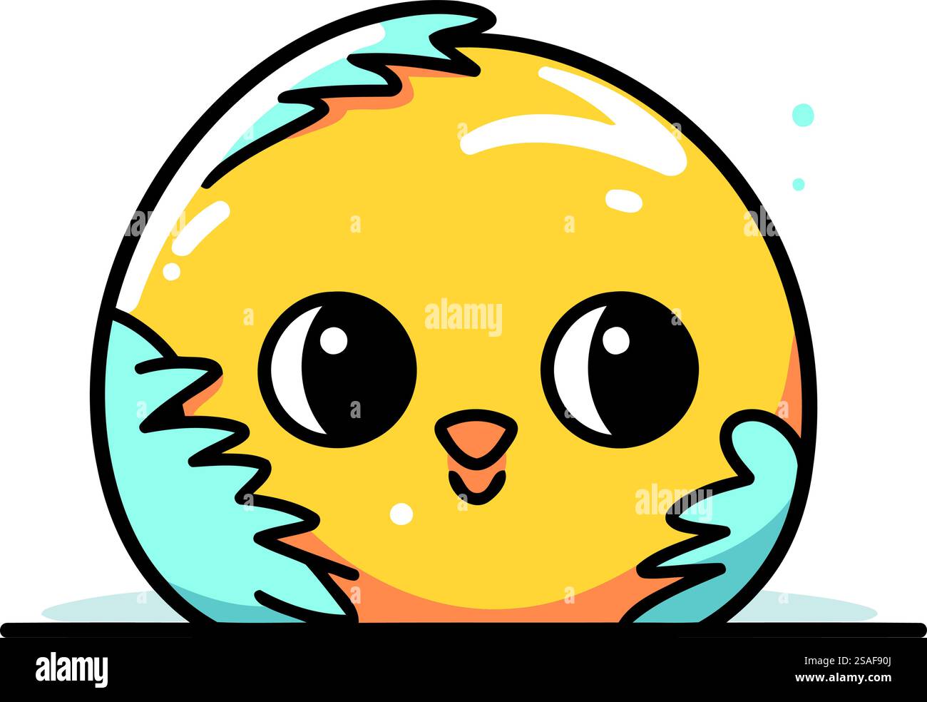 Cute kawaii chicken. Vector illustration in cartoon style Stock Vector ...