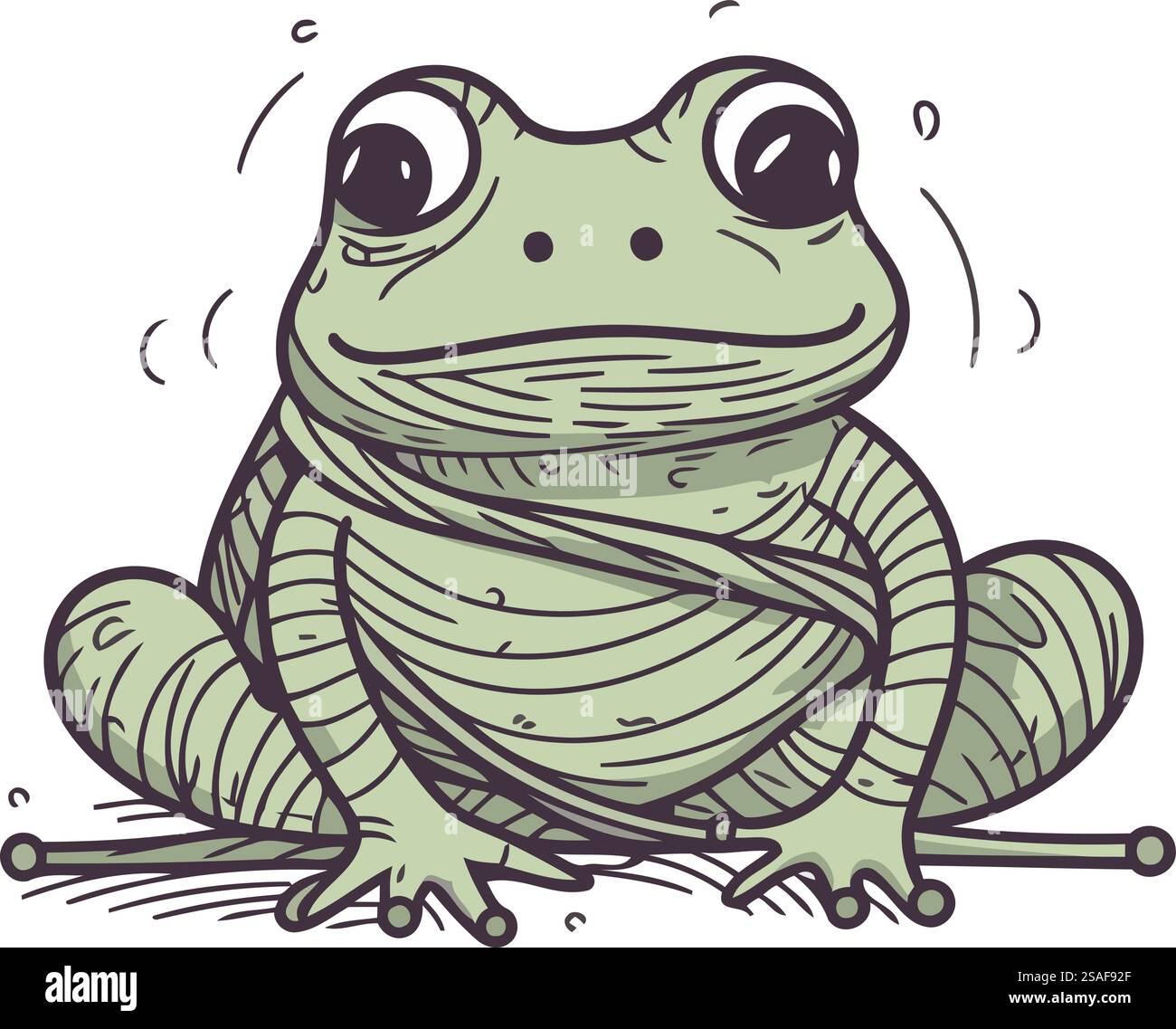 Frog. Hand drawn vector illustration. Isolated on white background ...
