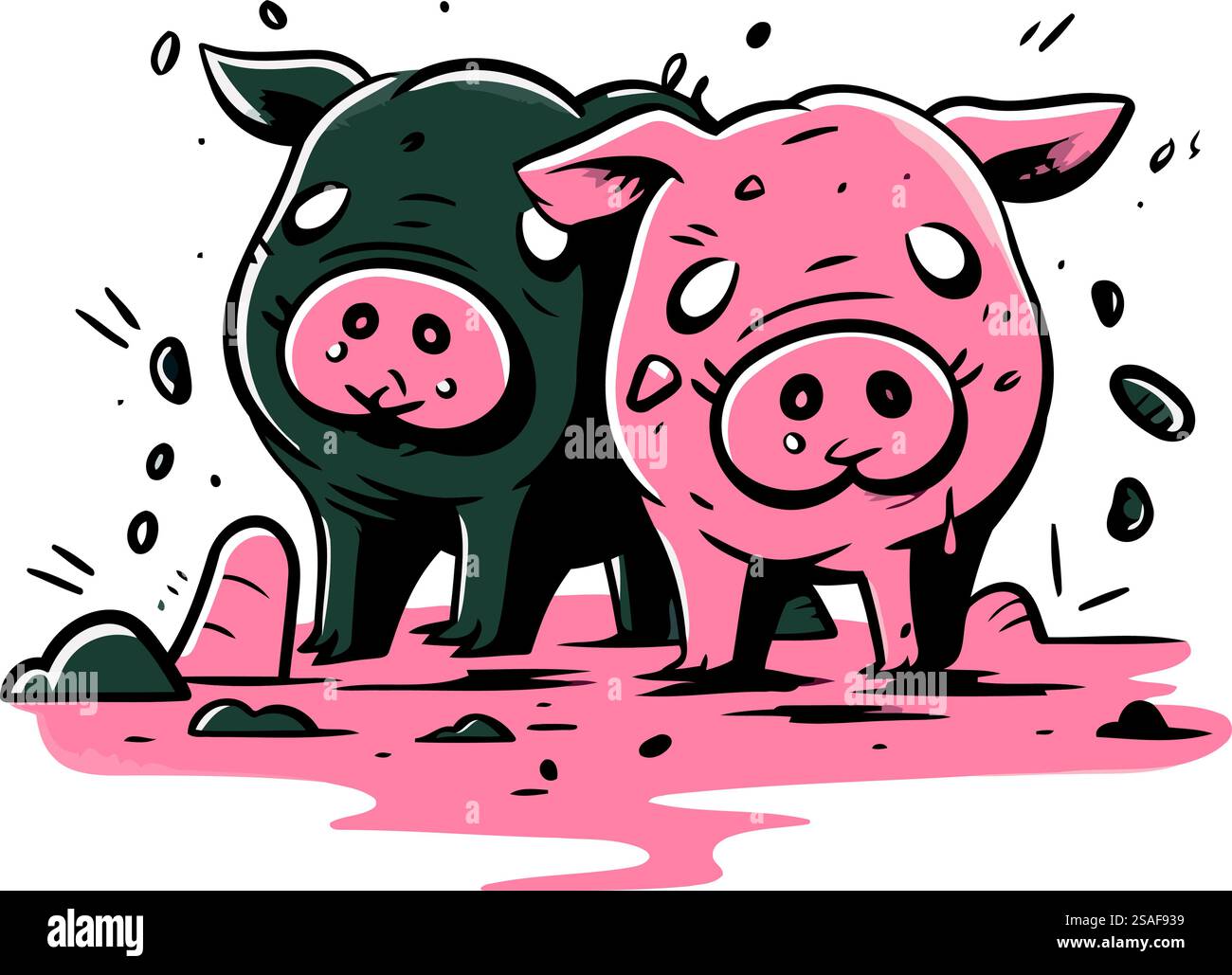 Cartoon piggy. Vector illustration isolated on a white background Stock ...
