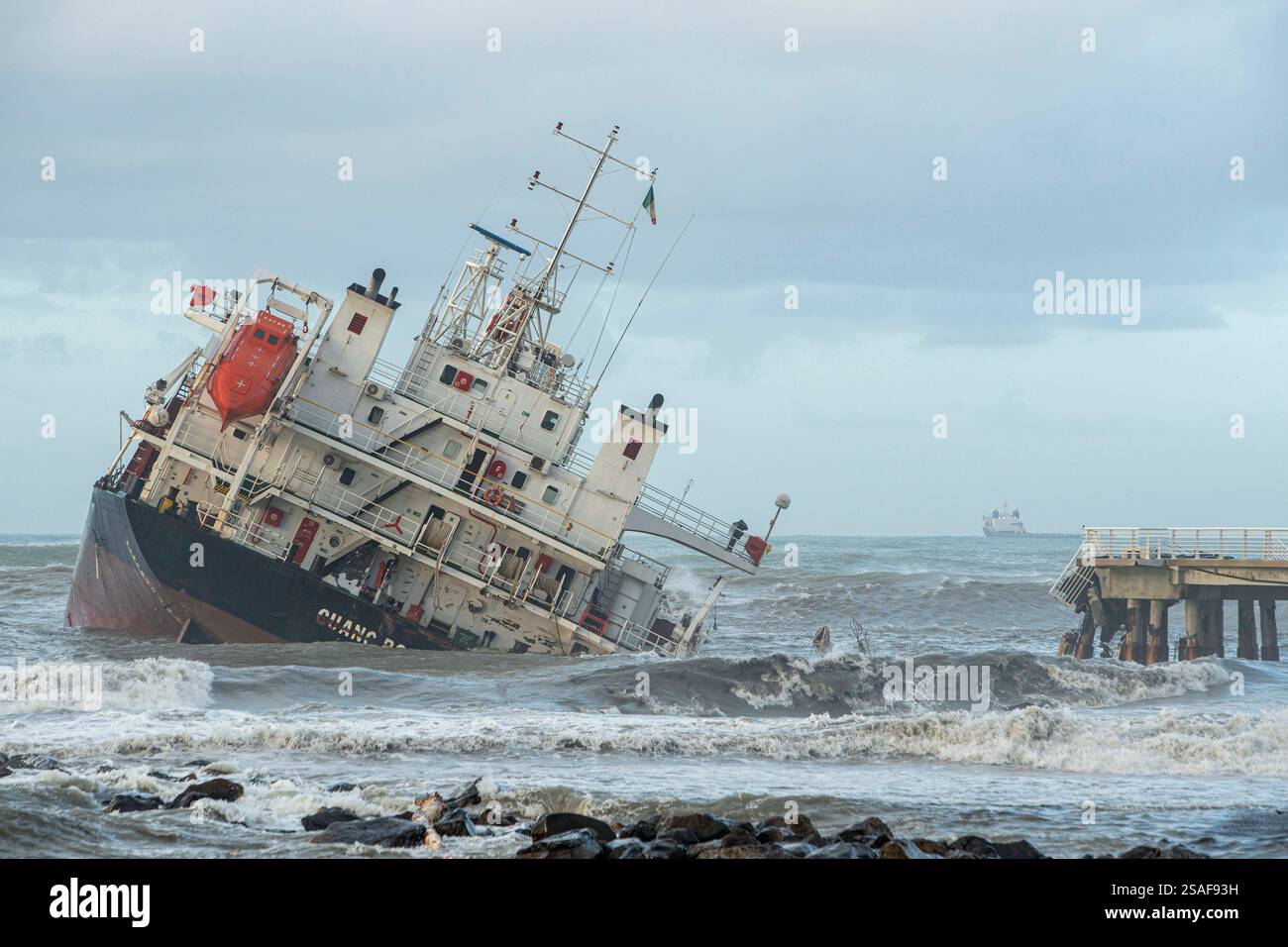 Massa, Massa Carrara, Italy. 29th Jan, 2025. Accident in Marina di ...