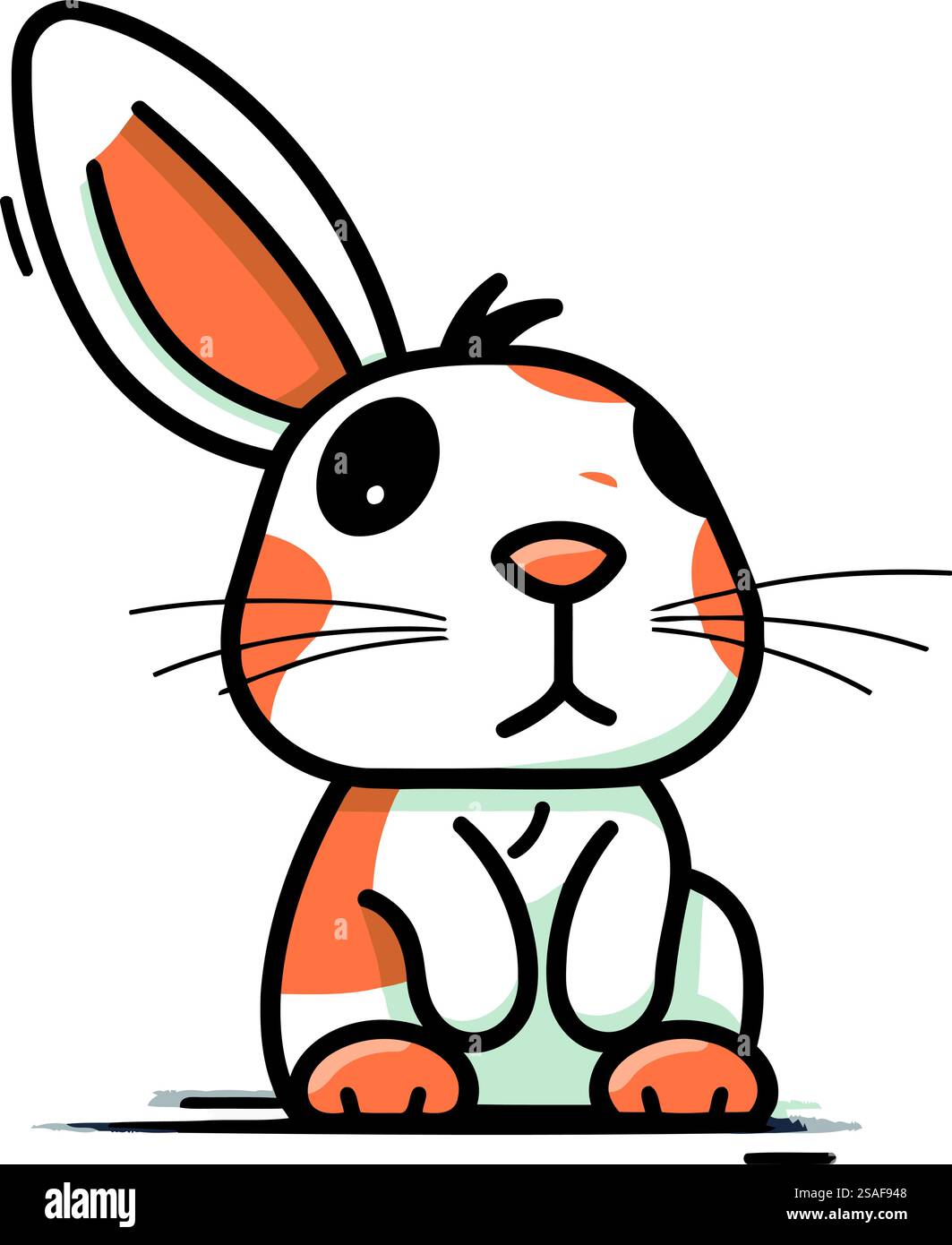 Cute rabbit. Vector illustration. Isolated on white background Stock ...