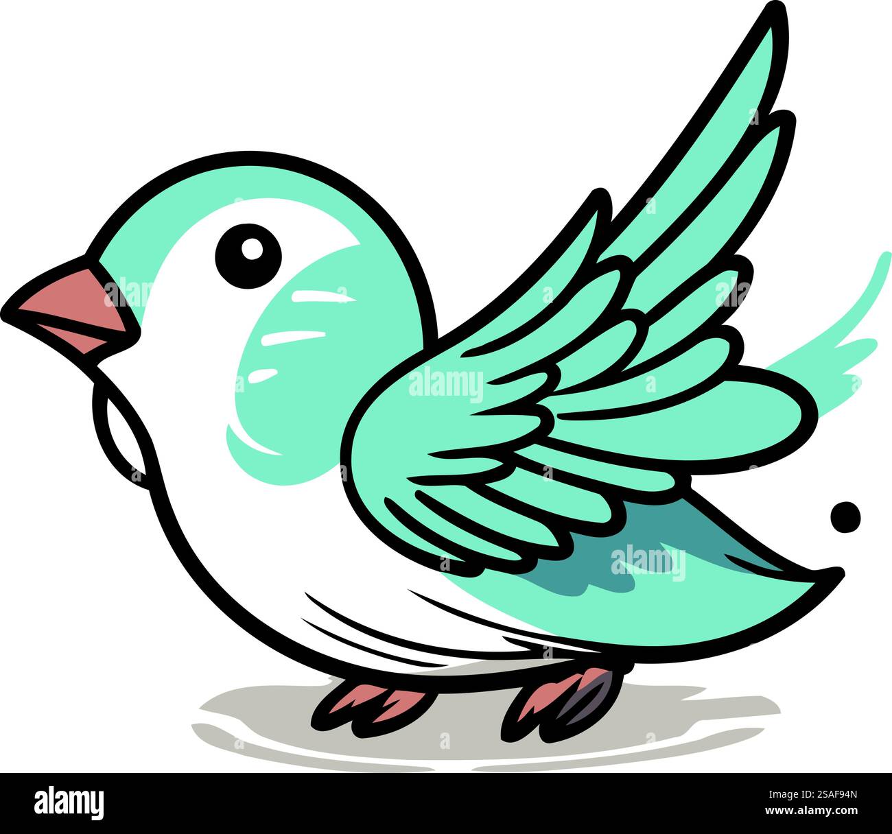 Cartoon illustration of cute little bird. Vector clip art isolated on ...