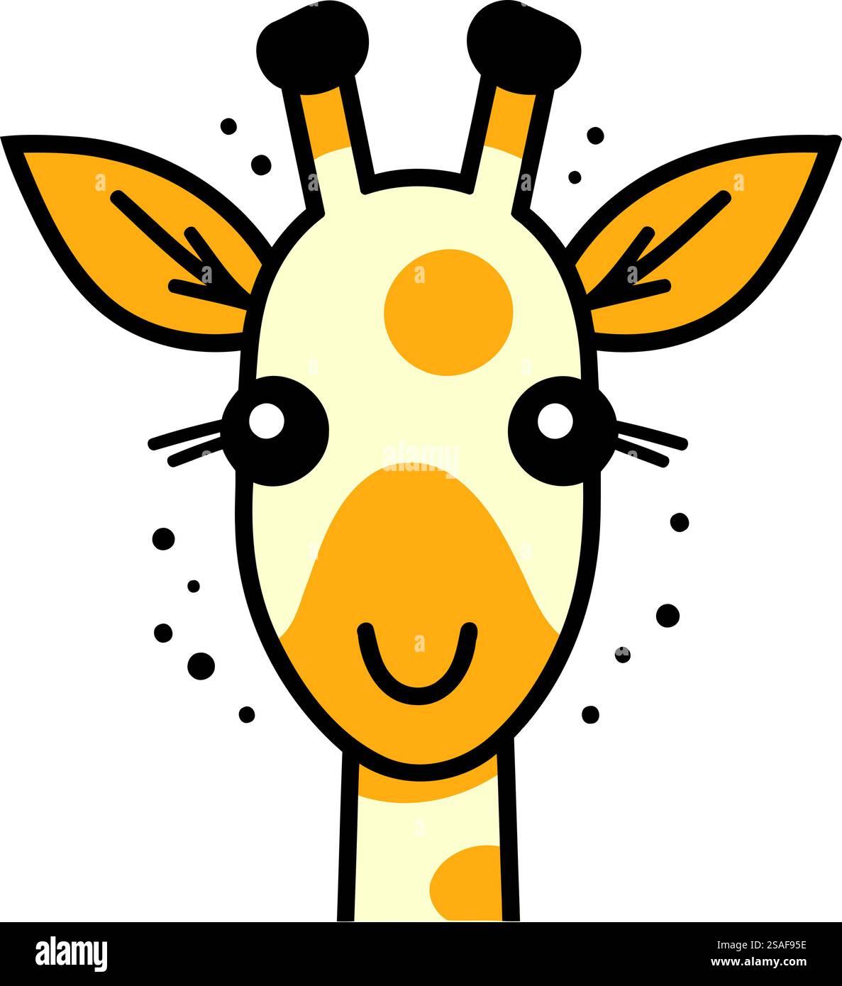 Cute cartoon giraffe face. Vector illustration in flat style Stock ...
