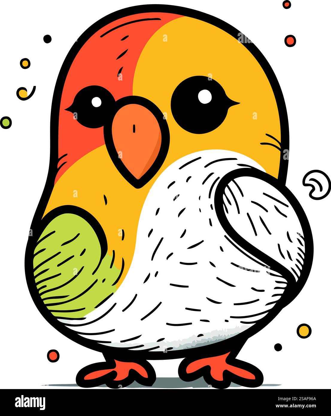 Cute cartoon christmas robin. Hand drawn vector illustration Stock ...