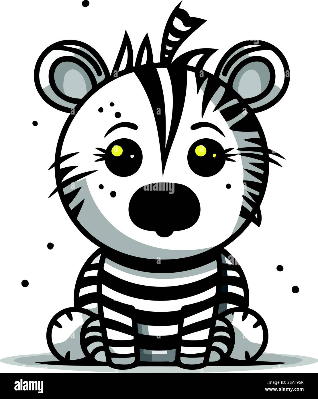 Cute Zebra Cartoon Mascot Character Vector Illustration Stock Vector ...