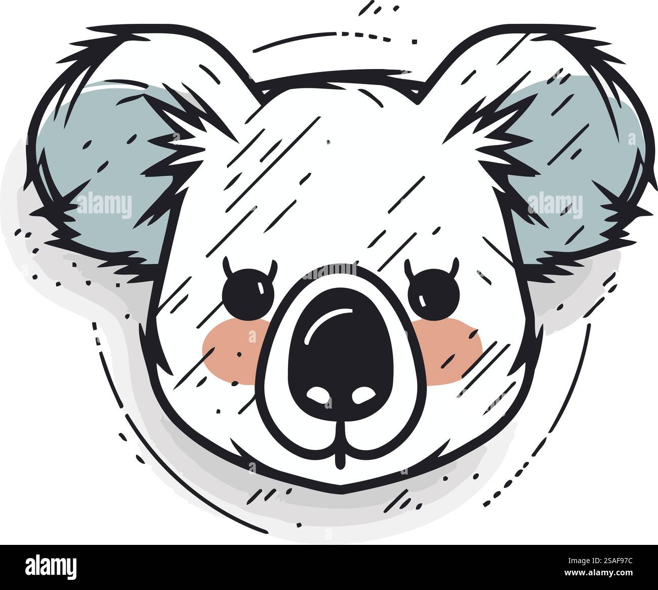 Cute koala face. Vector illustration of a cute koala Stock Vector Image ...