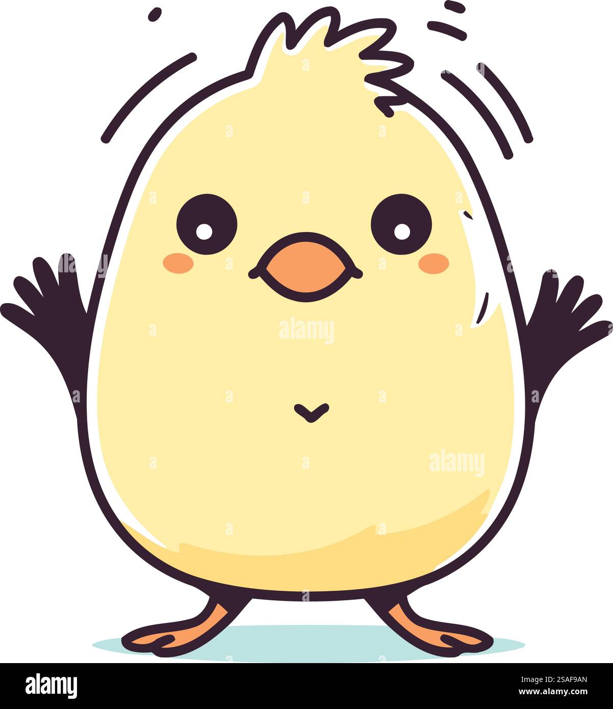Cute little chick cartoon character. Vector illustration isolated on ...