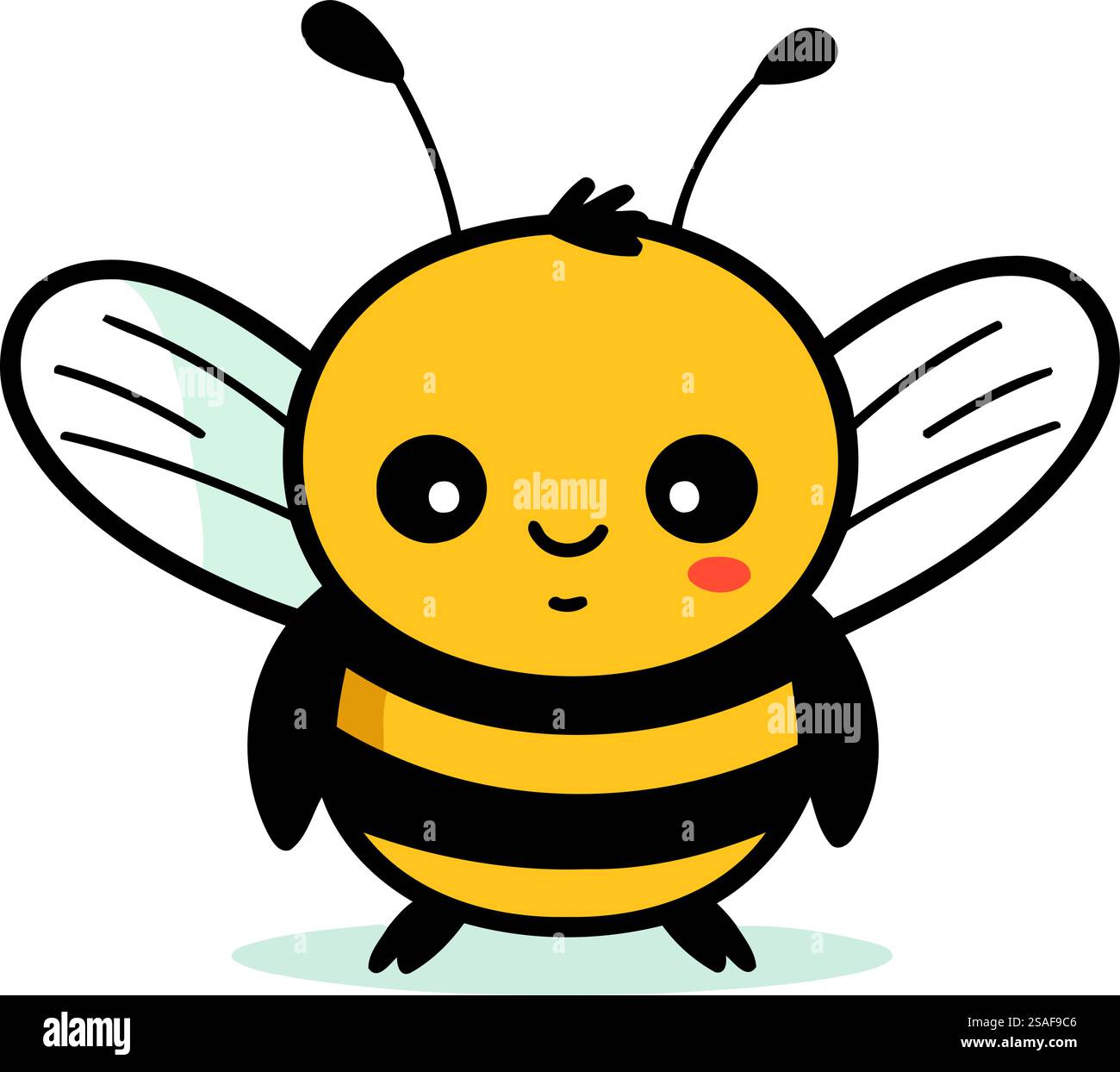 Cute cartoon bee. Vector illustration. Isolated on white background ...