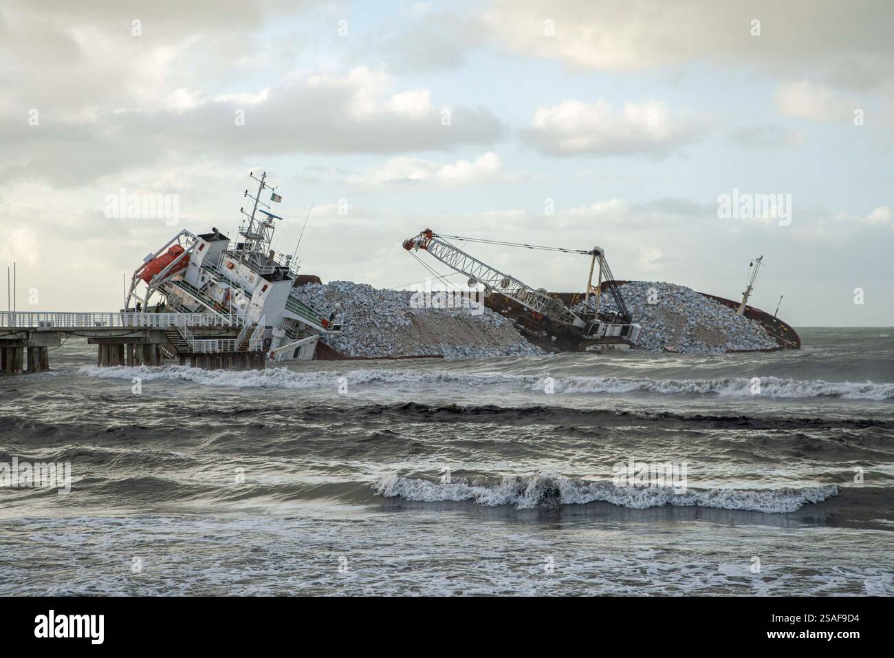Massa, Massa Carrara, Italy. 29th Jan, 2025. Accident in Marina di ...