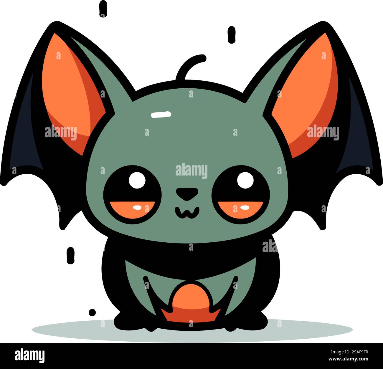 Cute Bat Cartoon Mascot Character. Vector Illustration Stock Vector ...