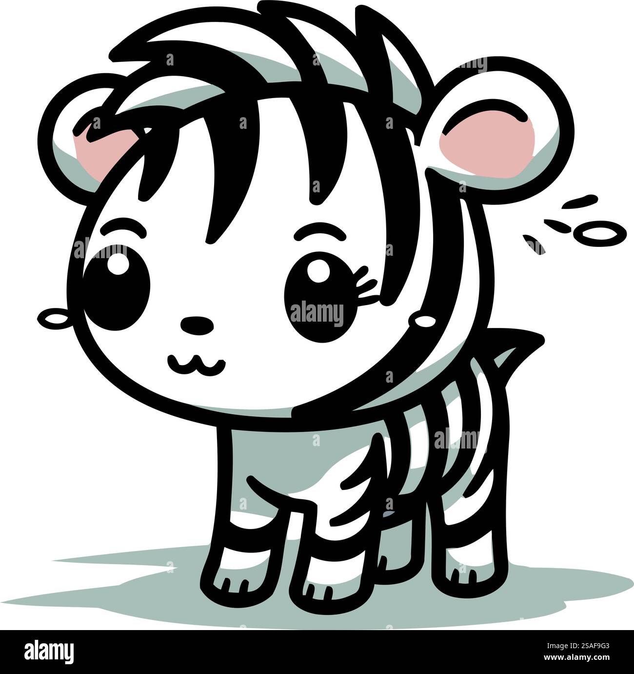 Cute Zebra Cartoon Mascot Character Vector Illustration Stock Vector ...