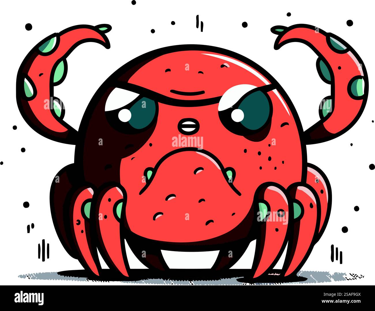 Cute cartoon crab. Vector illustration. Isolated on white background ...