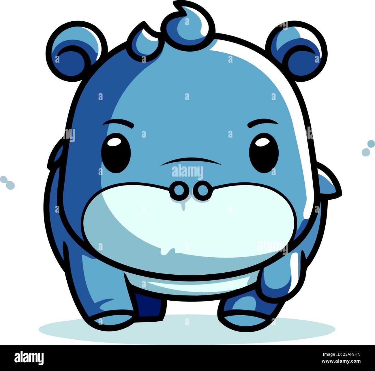 Hippo character design. Cute cartoon hippo vector illustration Stock ...