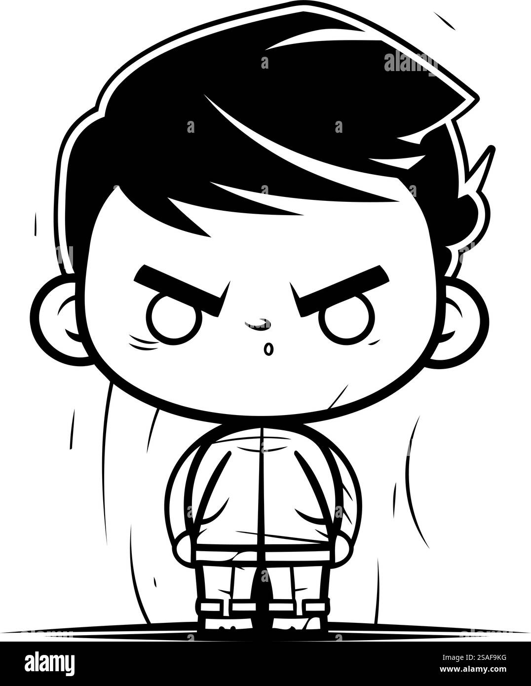 Angry boy cartoon character. Vector illustration isolated on white ...