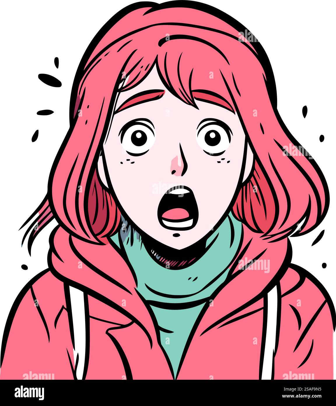 Face girl in winter Stock Vector Images - Alamy